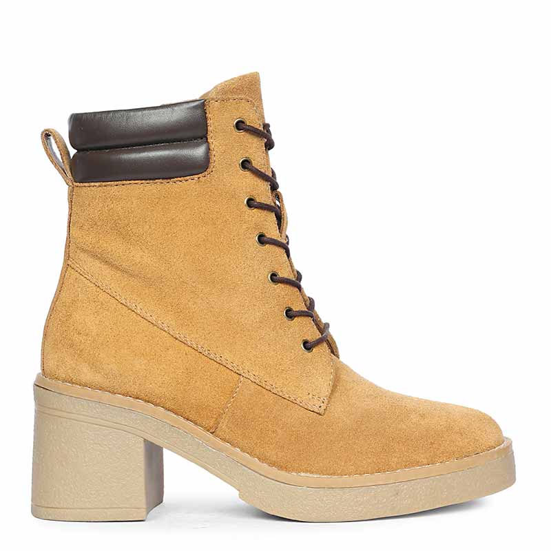 Saint Esme Tan Suede Leather Lace Up Boots – SaintG USA
